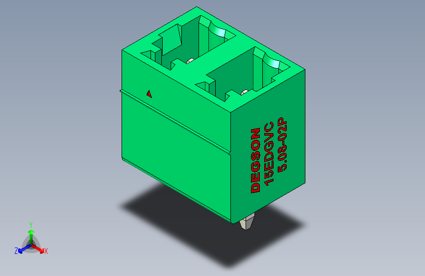 DEGSON 15EDG & 15EDG（公头） 5.08mm 螺钉锁紧，插拔式接线端子 FullPack-15EDGVC-5.08-02P-14-00AH_STEP_模型图纸下载 – 懒石网