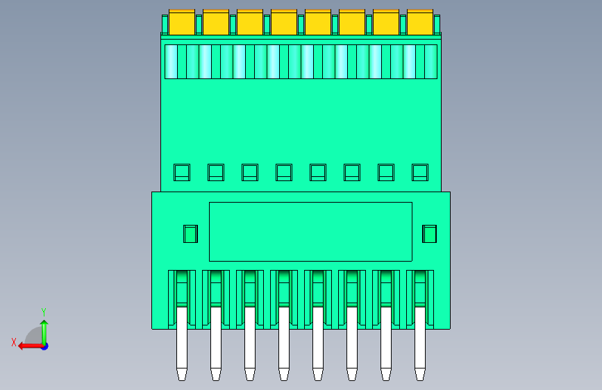 DEGSON 15EDG 系列 2.5mm 接线端子包-15EDGVC+KD-2.5-08P-14-00AH_STEP_模型图纸下载 – 懒石网