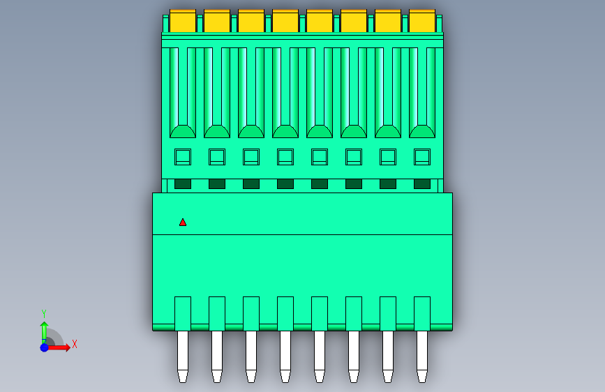 DEGSON 15EDG 系列 2.5mm 接线端子包-15EDGVC+KD-2.5-08P-14-00AH_STEP_模型图纸下载 – 懒石网