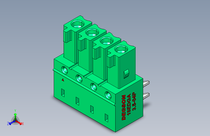 DEGSON 15EDG 系列 3.5mm 插拔式接线端子 FullPack-15EDGA-3.5-04P-14-00AH_STEP_模型图纸下载 – 懒石网