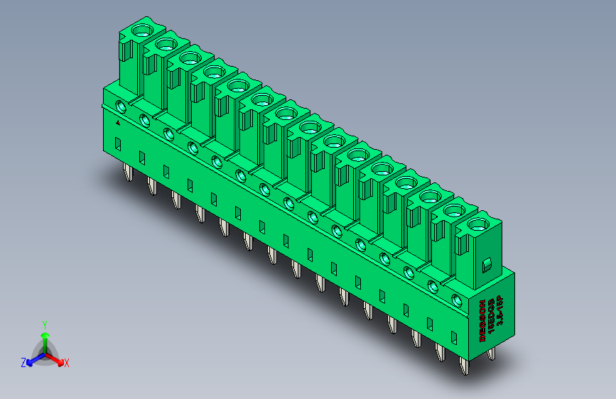 DEGSON 15EDG 系列 3.5mm 插拔式接线端子 FullPack-15EDGB-3.5-15P-14-00AH_STEP_模型图纸下载 – 懒石网