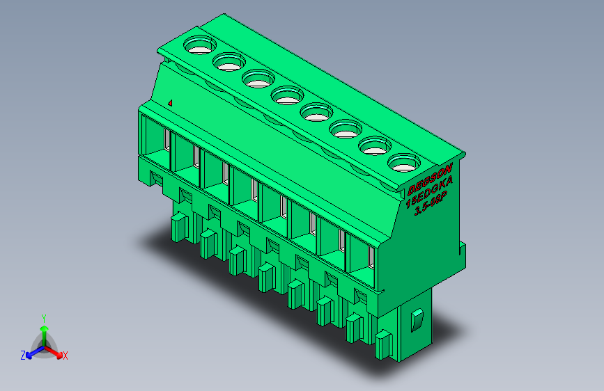 DEGSON 15EDG 系列 3.5mm 插拔式接线端子 FullPack-15EDGKA-3.5-08P-14-00AH_STEP_模型图纸下载 – 懒石网