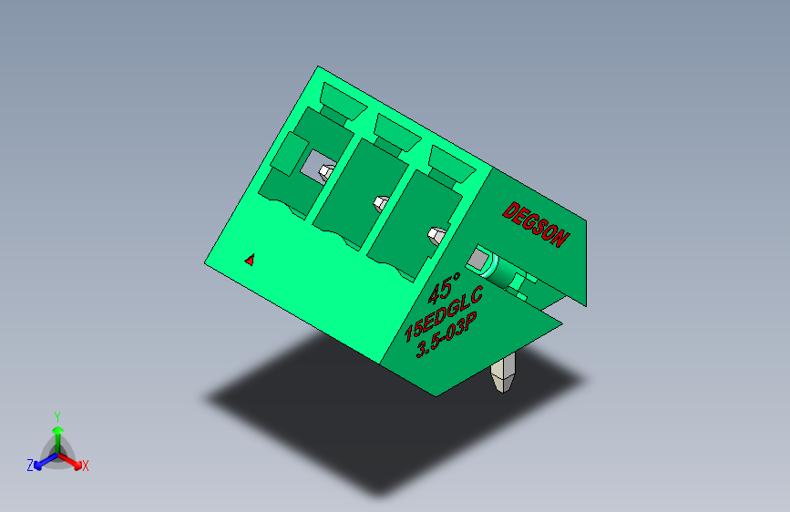 DEGSON 15EDG 系列 3.5mm 插拔式接线端子 FullPack-15EDGLC-3.5-03P-14-00AH_STEP_模型图纸下载 – 懒石网