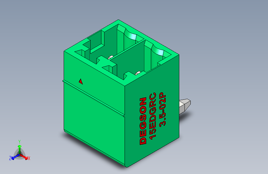 DEGSON 15EDG 系列 3.5mm 插拔式接线端子 FullPack-15EDGRC-3.5-02P-14-00AH_STEP_模型图纸下载 – 懒石网