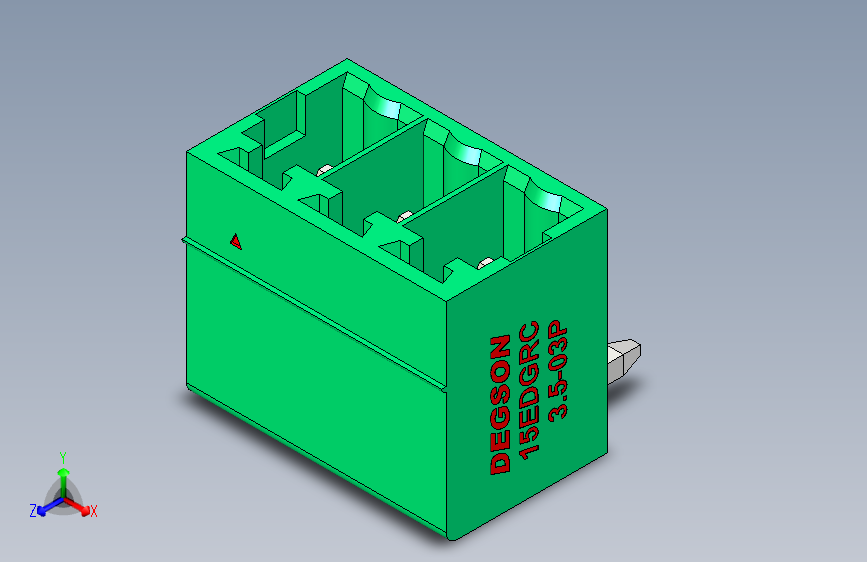 DEGSON 15EDG 系列 3.5mm 插拔式接线端子 FullPack-15EDGRC-3.5-03P-14-00AH_STEP_模型图纸下载 – 懒石网