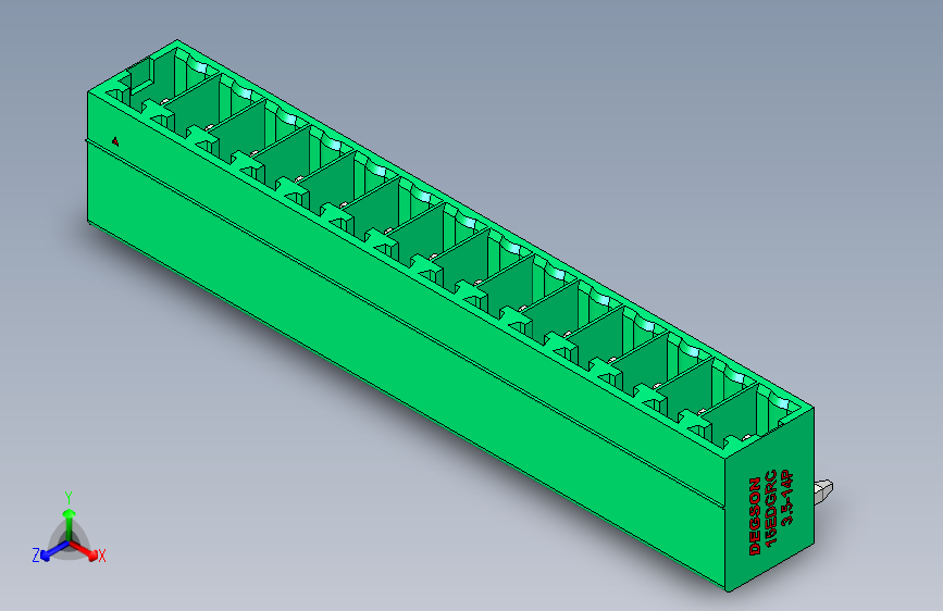 DEGSON 15EDG 系列 3.5mm 插拔式接线端子 FullPack-15EDGRC-3.5-14P-14-00AH_STEP_模型图纸下载 – 懒石网