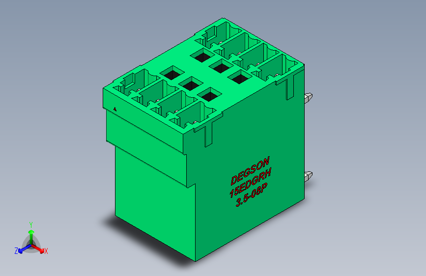 DEGSON 15EDG 系列 3.5mm 插拔式接线端子 FullPack-15EDGRH-3.5-08P-14-00AH_STEP_模型图纸下载 – 懒石网
