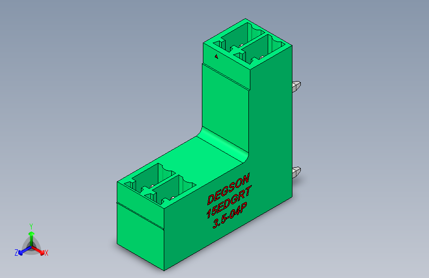 DEGSON 15EDG 系列 3.5mm 插拔式接线端子 FullPack-15EDGRT-3.5-04P-14-00AH_STEP_模型图纸下载 – 懒石网