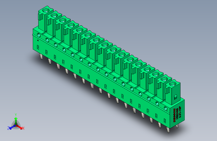 DEGSON 15EDG 系列 3.81mm 插拔式接线端子-15EDGB-3.81-16P-14-00AH_STEP_模型图纸下载 – 懒石网