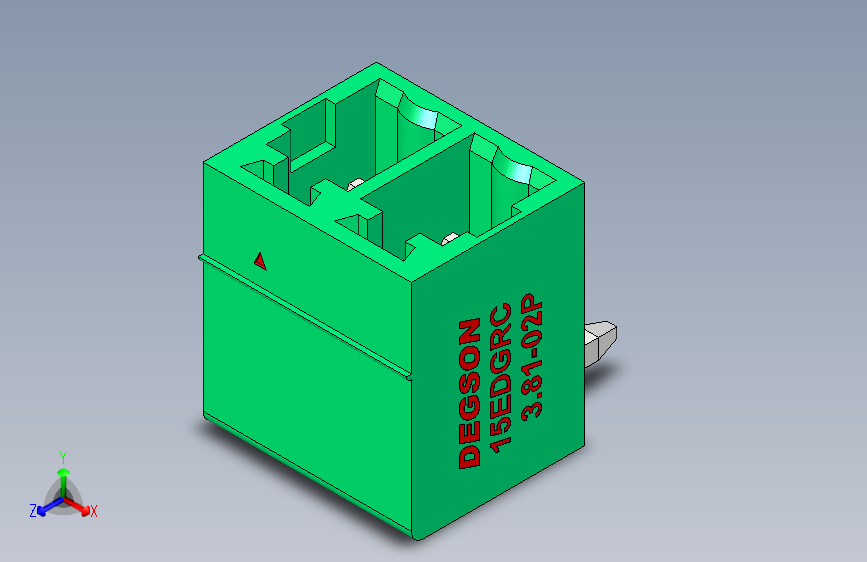 DEGSON 15EDG 系列 3.81mm 插拔式接线端子-15EDGRC-3.81-02P-14-00AH_STEP_模型图纸下载 – 懒石网