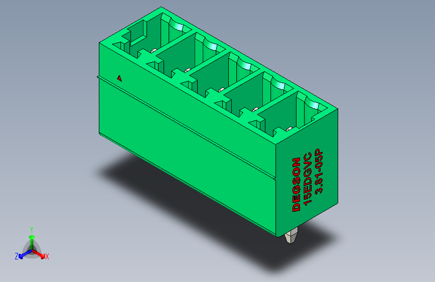 DEGSON 15EDG 系列 3.81mm 插拔式接线端子-15EDGVC-3.81-05P-14-00AH_STEP_模型图纸下载 – 懒石网