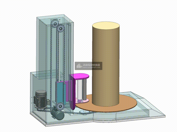 E0853-缠绕膜机构卷绕机（含动画仿真）三维SW2016带参_SOLIDWORKS 2016_模型图纸下载 – 懒石网