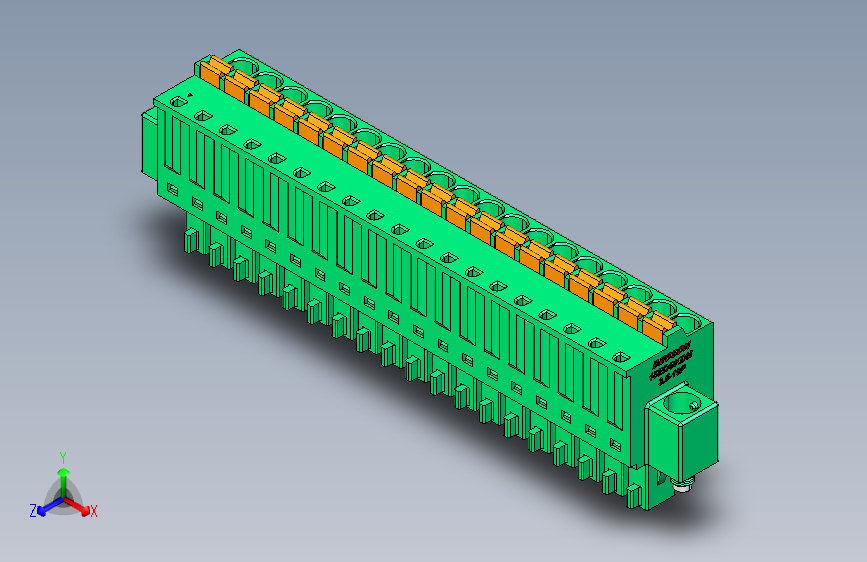 DEGSON 15EDG（公头） 3.5mm 螺钉锁紧，插拔式接线端子 FullPack-15EDGKDM-3.5-19P-14-00AH_STEP_模型图纸下载 – 懒石网