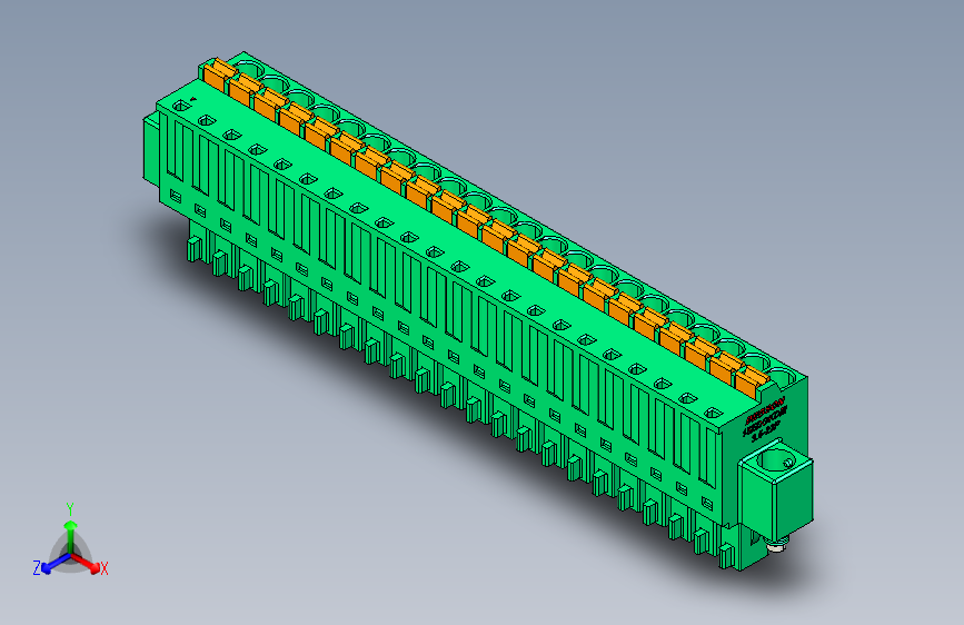 DEGSON 15EDG（公头） 3.5mm 螺钉锁紧，插拔式接线端子 FullPack-15EDGKDM-3.5-22P-14-00AH_STEP_模型图纸下载 – 懒石网