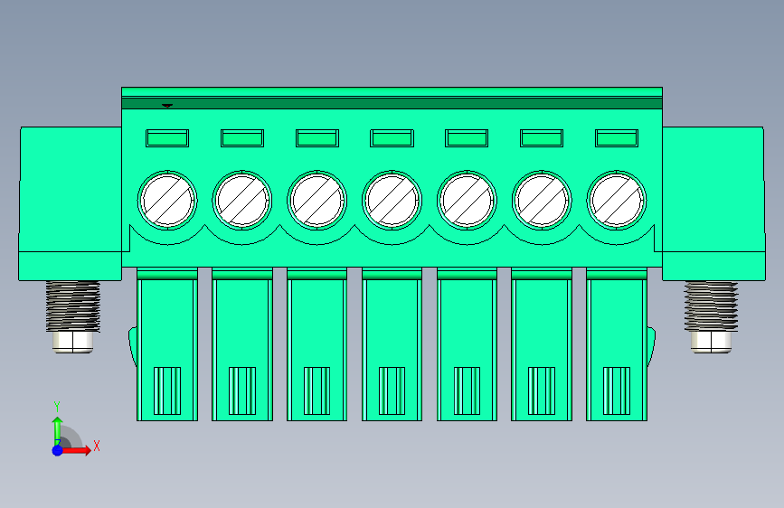 DEGSON 15EDG（公头） 3.5mm 螺钉锁紧，插拔式接线端子 FullPack-15EDGKM-3.5-07P-14-00AH_STEP_模型图纸下载 – 懒石网