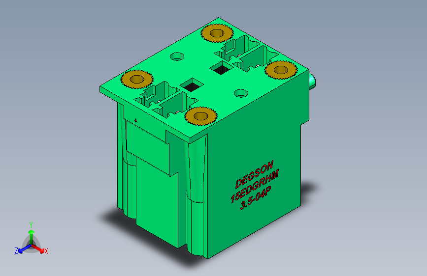 DEGSON 15EDG（公头） 3.5mm 螺钉锁紧，插拔式接线端子 FullPack-15EDGRHM-3.5-04P-14-00AH_STEP_模型图纸下载 – 懒石网
