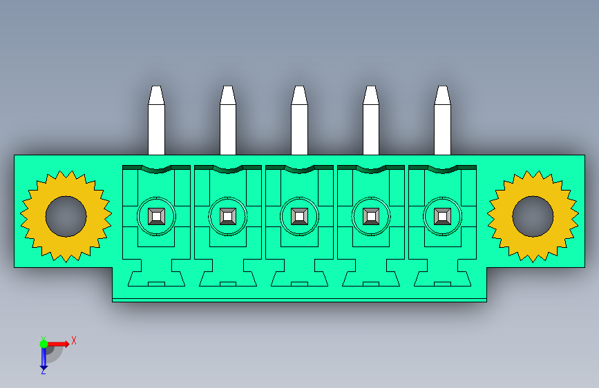 DEGSON 15EDG（公头） 3.5mm 螺钉锁紧，插拔式接线端子 FullPack-15EDGRM-3.5-05P-14-00AH_STEP_模型图纸下载 – 懒石网