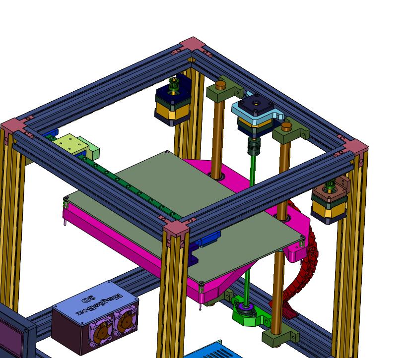 corexy结构入门3D打印机_STEP _模型图纸下载 – 懒石网