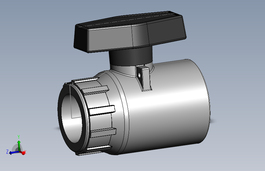 PVC管件-2in_PVC BALL VALVE_SOLIDWORKS 2018_模型图纸下载 – 懒石网
