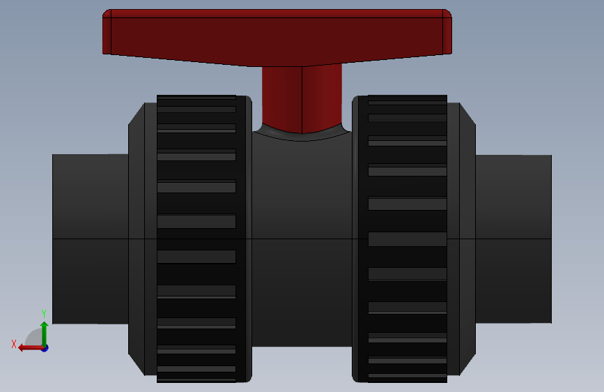 PVC管件-Pvc 0.5in ball valve_SOLIDWORKS 2018_模型图纸下载 – 懒石网
