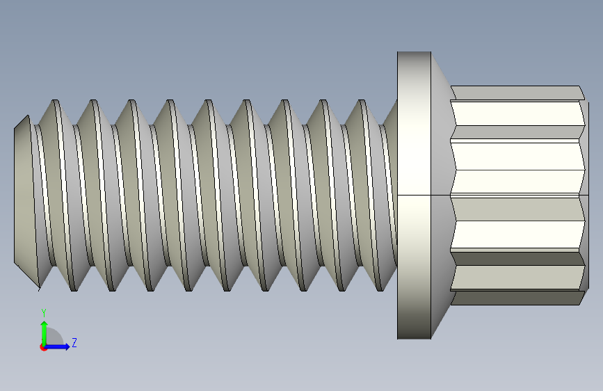 1-4in-20_0_5long_12-point_screw.prt_PROE*CREO _模型图纸下载 – 懒石网