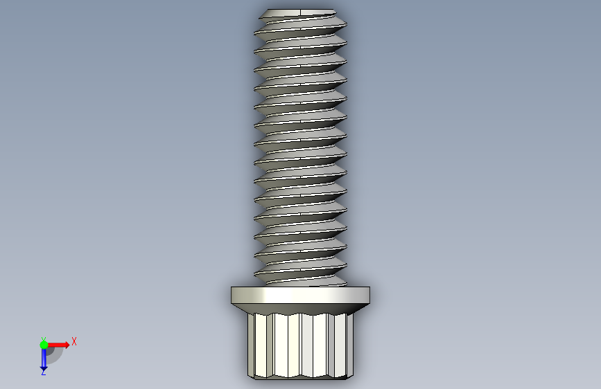 1-4in-20_3-4long_12-point_screw.prt_PROE*CREO _模型图纸下载 – 懒石网