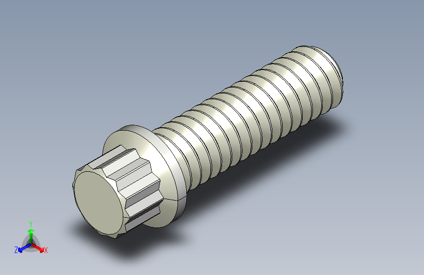 1-4in-20_7-8long_12-point_screw.prt_PROE*CREO _模型图纸下载 – 懒石网