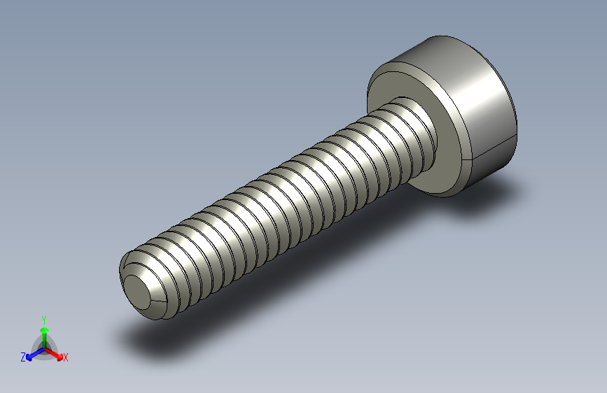 M2-M2 x 0.4mm Thread 10mm LONG SOCKET HEAD CAP SCREW.STEP_STEP_模型图纸下载 – 懒石网