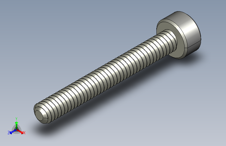M2-M2 x 0.4mm Thread 16mm LONG SOCKET HEAD CAP SCREW.STEP_STEP_模型图纸下载 – 懒石网