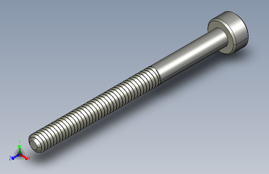 M2-M2 x 0.4mm Thread 25mm LONG SOCKET HEAD CAP SCREW.STEP_STEP_模型图纸下载 – 懒石网