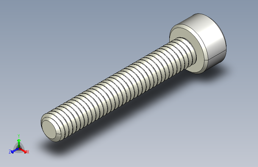 M4 x 0.7mm Thread 25mm LONG SOCKET HEAD CAP SCREW.IGS_IGES_模型图纸下载 – 懒石网