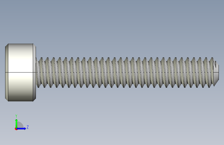 M2 x 0.4mm Thread 12mm LONG SOCKET HEAD CAP SCREW.IGS_IGES_模型图纸下载 – 懒石网