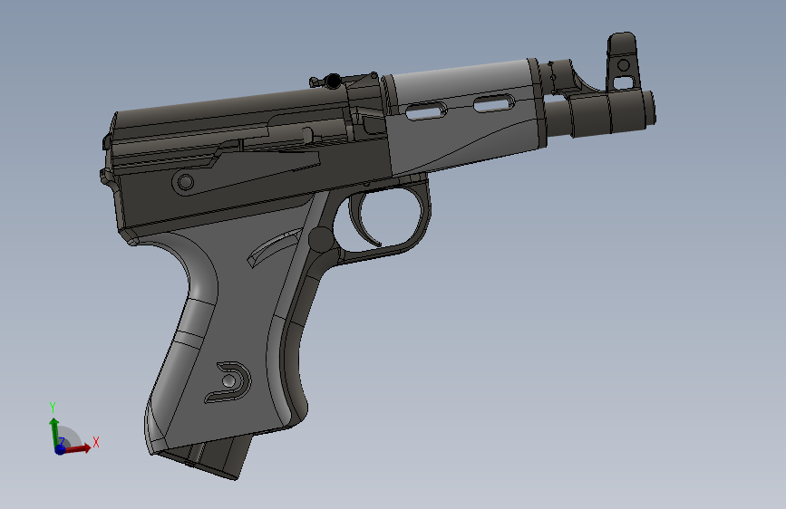 52AK 9mm手枪SW设计_SOLIDWORKS 2012_模型图纸下载 – 懒石网