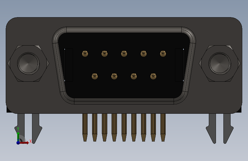DB9-公头连接器_SOLIDWORKS 2021_模型图纸下载 – 懒石网