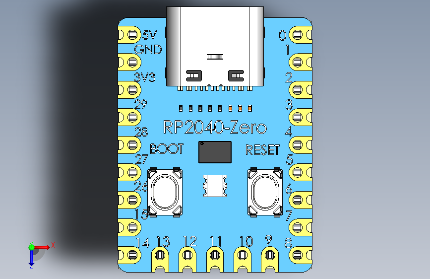 RP2040 Zero_SOLIDWORKS 2021_模型图纸下载 – 懒石网