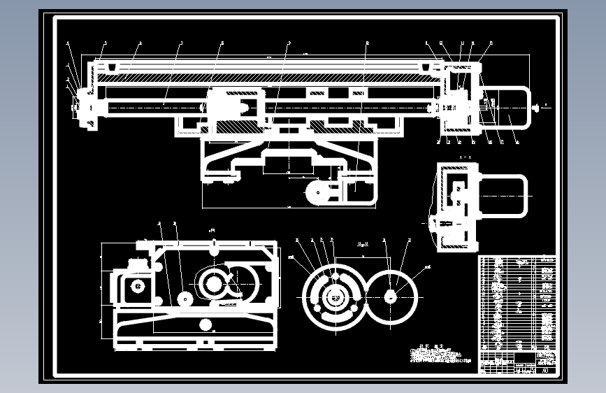 XO1-XK5040数控立式铣床进给系统CAD毕业设计图纸CAD129408_AutoCAD 2000_模型图纸下载 – 懒石网