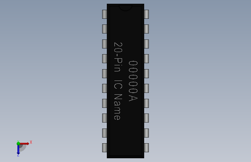 IC元器件-00 BLANK IC 20-Pin_SOLIDWORKS_模型图纸下载 – 懒石网