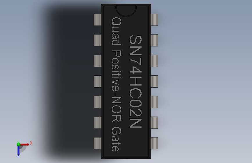 IC元器件-SN74HC02N Quad Positive-NOR Gate_SOLIDWORKS_模型图纸下载 – 懒石网