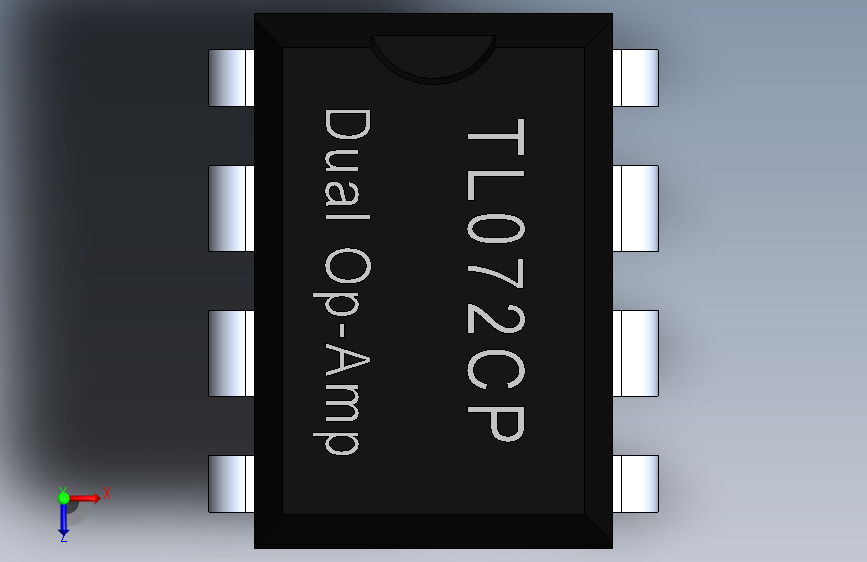 IC元器件-TL072CP Dual Op-Amp_SOLIDWORKS_模型图纸下载 – 懒石网