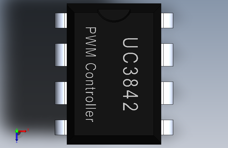 IC元器件-UC3842 PWM Controller_SOLIDWORKS_模型图纸下载 – 懒石网