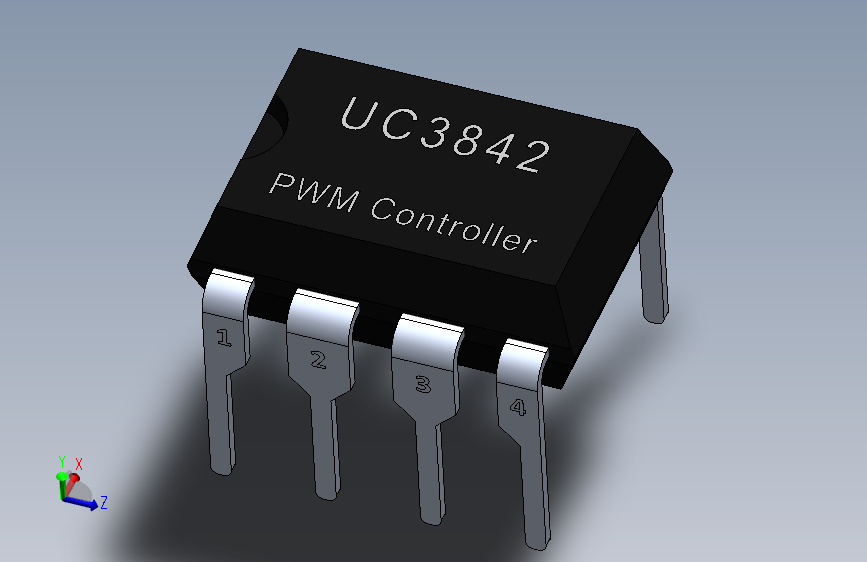 IC元器件-UC3842 PWM Controller_SOLIDWORKS_模型图纸下载 – 懒石网