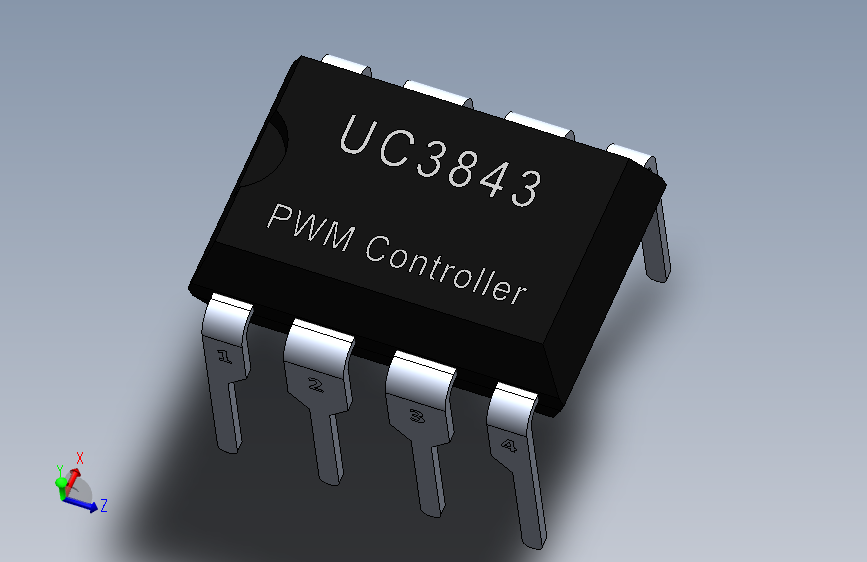 IC元器件-UC3843 PWM Controller_SOLIDWORKS_模型图纸下载 – 懒石网