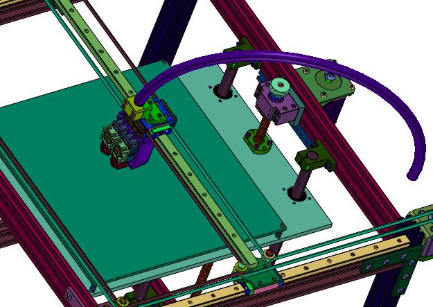 高精度coreXY结构双色3D打印机_STEP _模型图纸下载 – 懒石网