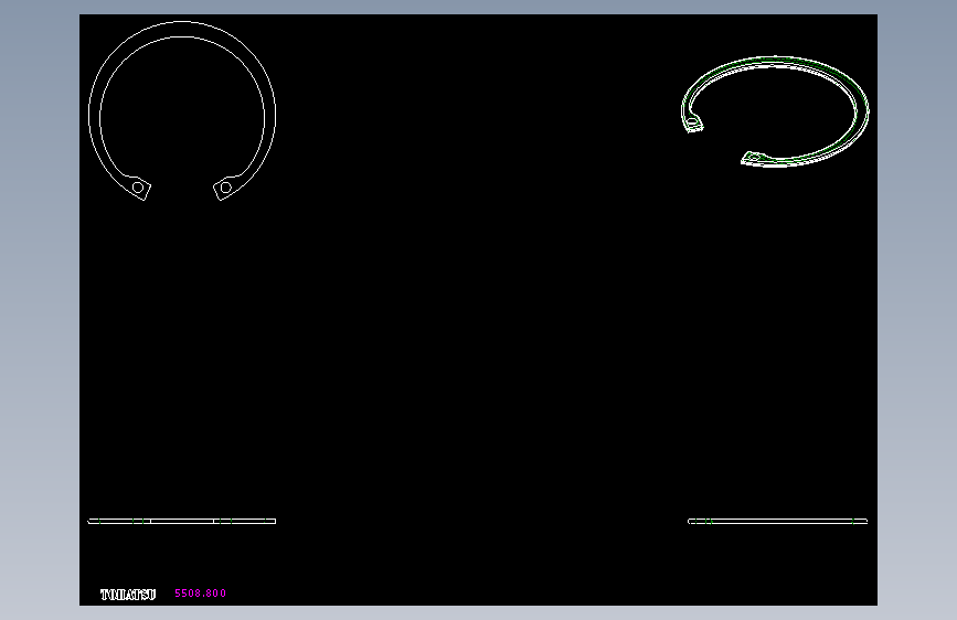C型扣環(孔用)5508-2D多系列多零件图纸模型_AotuCAD dxf_模型图纸下载 – 懒石网