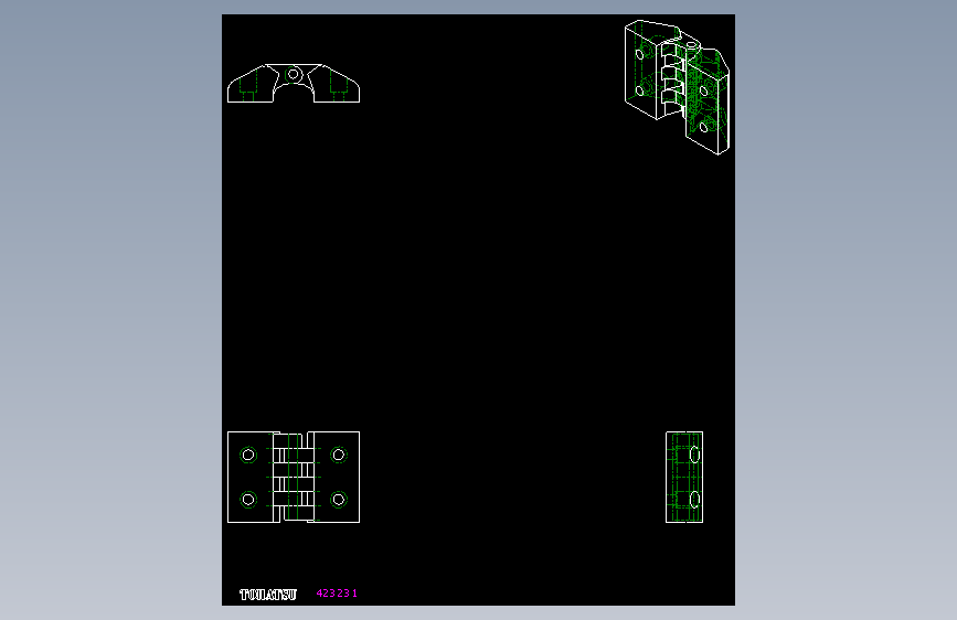 工程塑膠鉸鏈CFE-2D多系列多零件图纸模型_AotuCAD dxf_模型图纸下载 – 懒石网