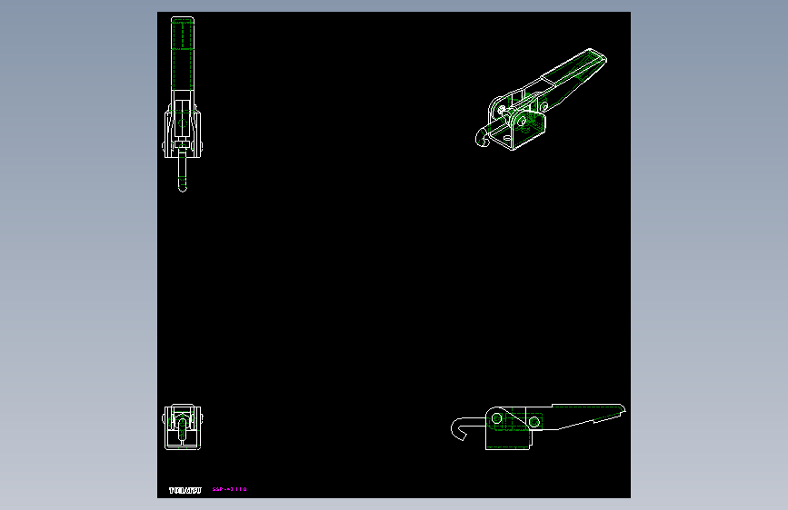 門閂式夾鉗SSP(D)-2D多系列多零件图纸模型_AotuCAD dxf_模型图纸下载 – 懒石网