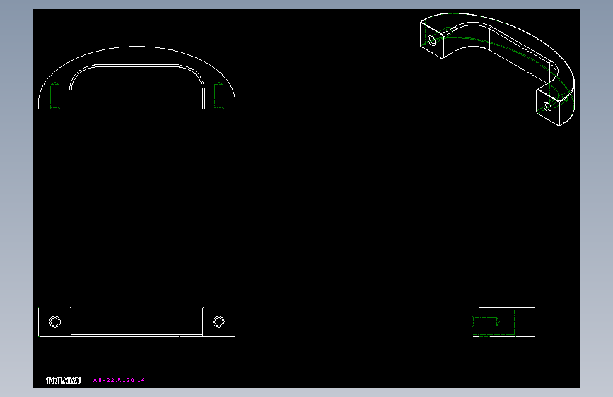 取手(鋁合金)AB-2D多系列多零件图纸模型_AotuCAD dxf_模型图纸下载 – 懒石网