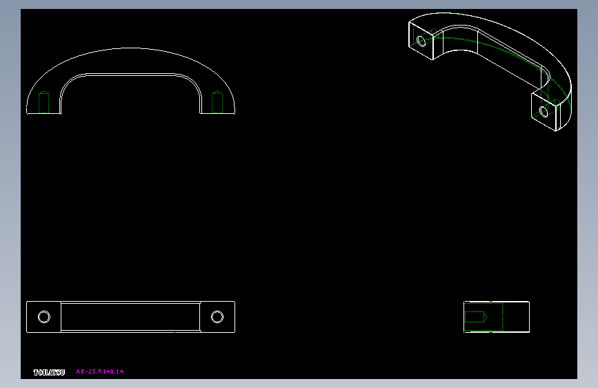 取手(鋁合金)AB-2D多系列多零件图纸模型_AotuCAD dxf_模型图纸下载 – 懒石网