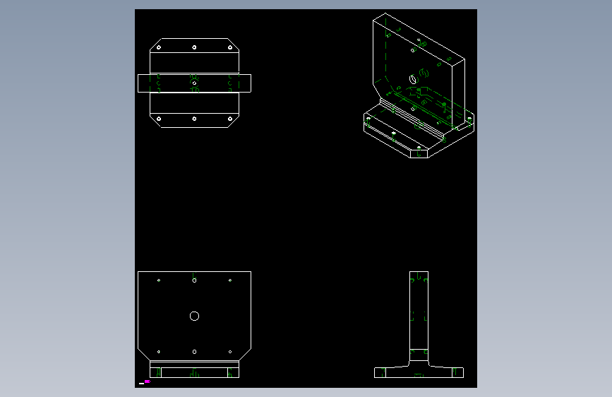 雙面基座1906-2D多系列多零件图纸模型_AotuCAD dxf_模型图纸下载 – 懒石网