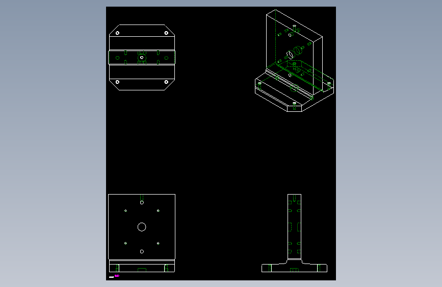 雙面基座1906-2D多系列多零件图纸模型_AotuCAD dxf_模型图纸下载 – 懒石网